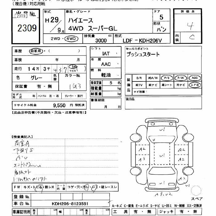 TOYOTA HIACE 2017 - 143000 km | Japanese Used Car Stock | Loginet