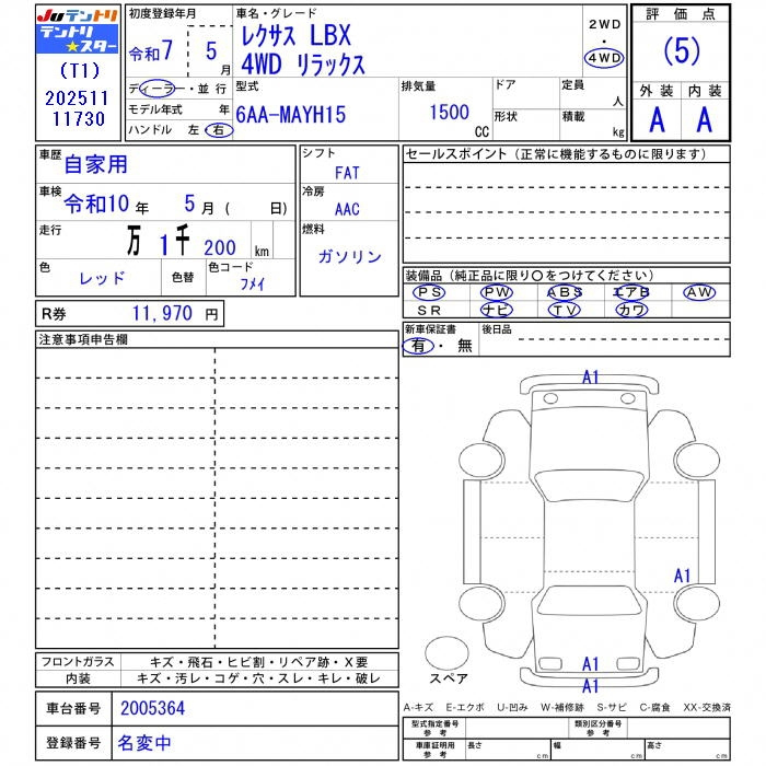 LEXUS LBX 2025 - 1000 km | Japanese Used Car Stock | Loginet