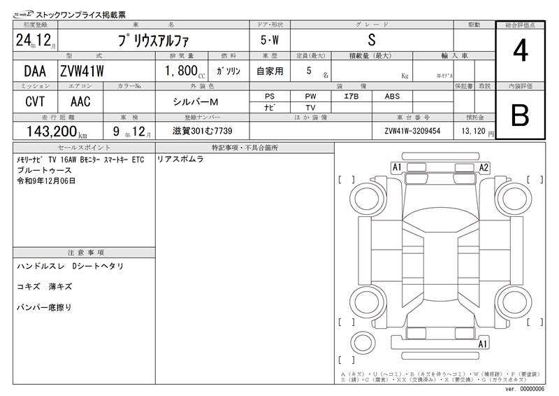 TOYOTA PRIUS ALPHA 2012 - 143000 km | Japanese Used Car Stock | Loginet